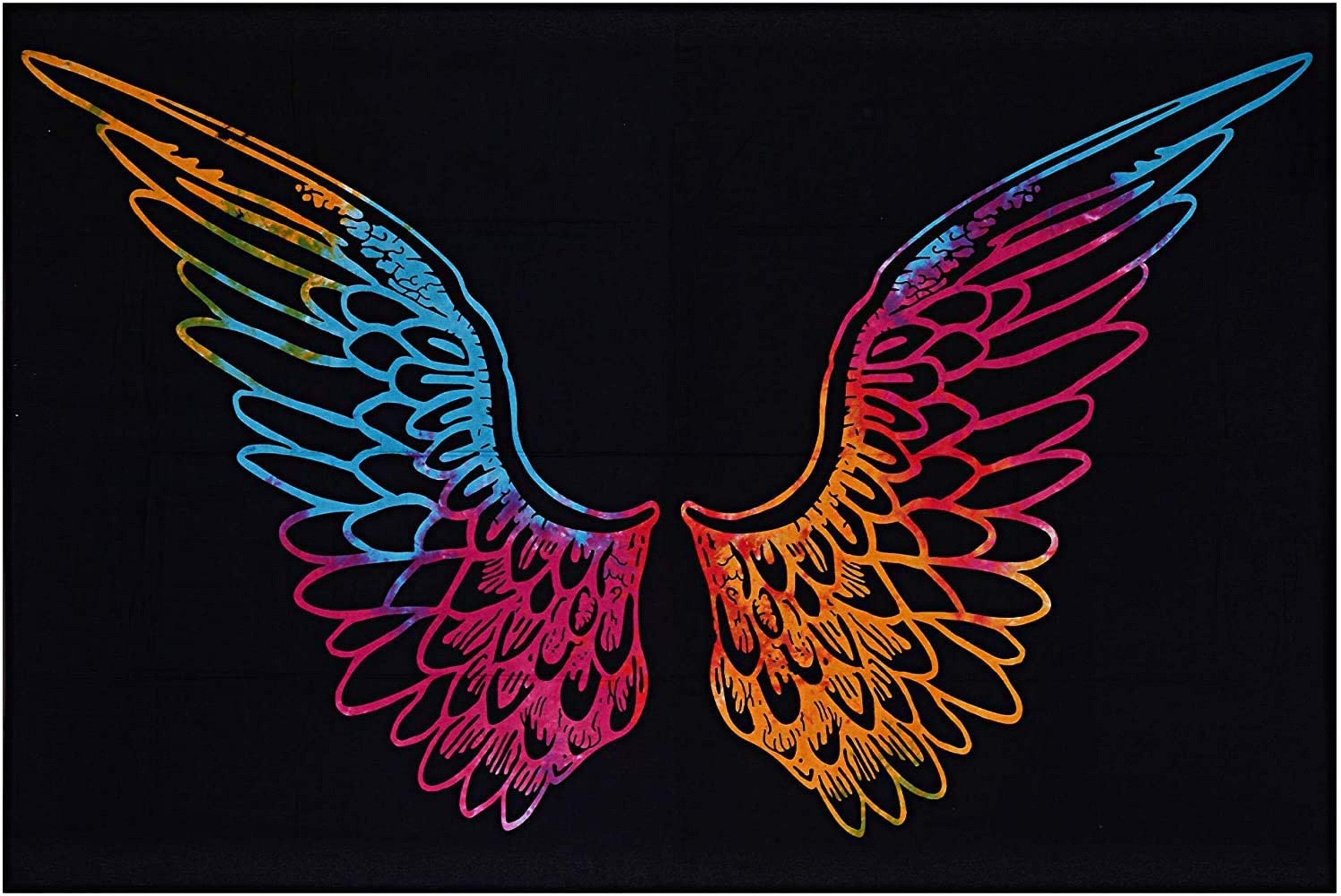 Psychedelic Tie Dye Mandala Angel Wings Hippie Boho Indian | Etsy