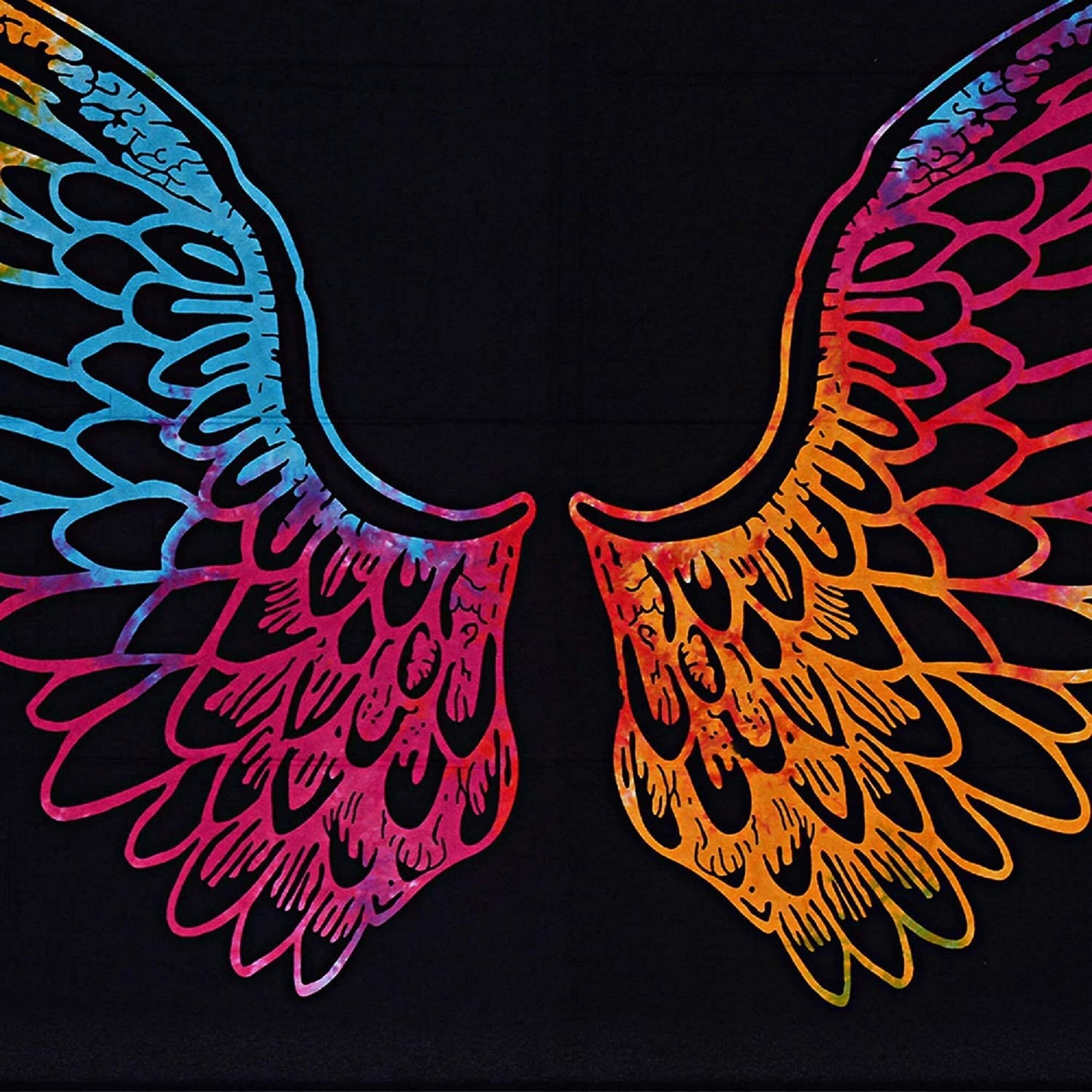 Psychedelic Tie Dye Mandala Angel Wings Hippie Boho Indian | Etsy