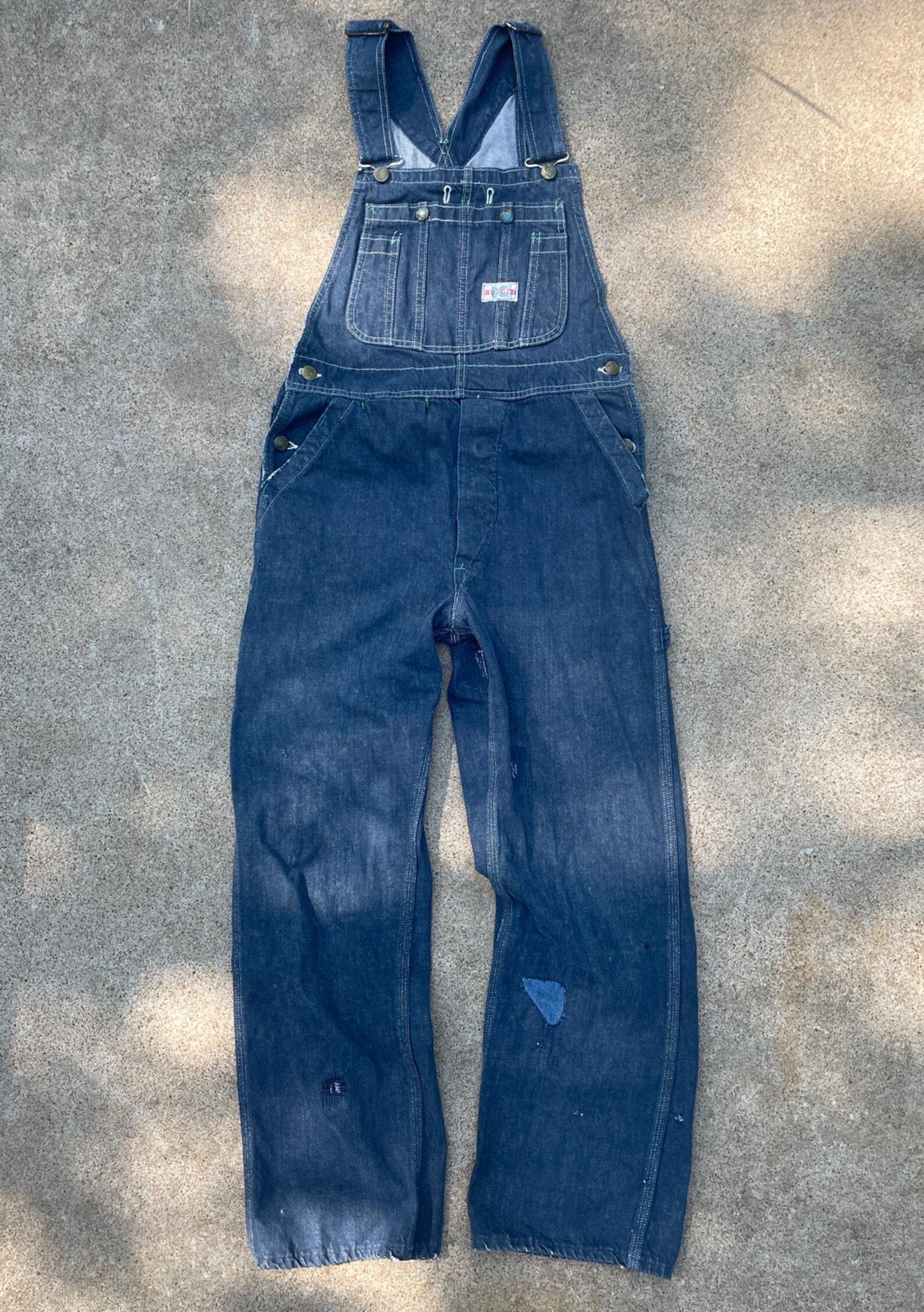 Vintage 1970s Kmart Rugged Patched Denim Overalls // Small // 32x26 ...