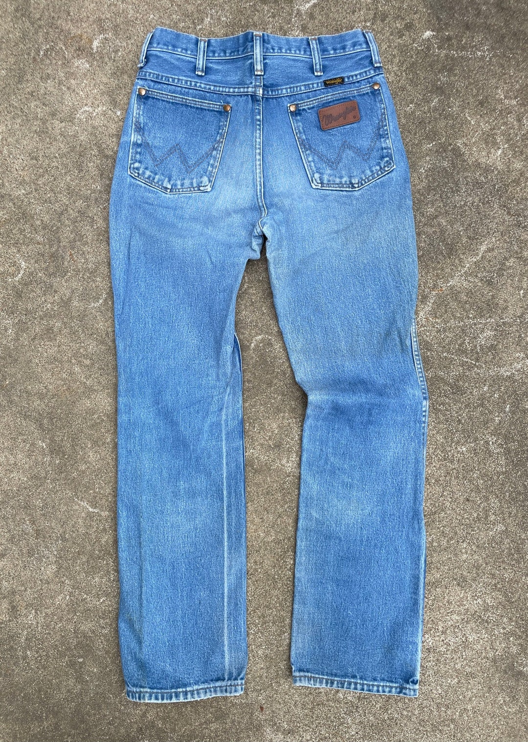 Vintage 1970s Wrangler Leather Patch Ideal Zip Jeans // 28x32 Slim ...