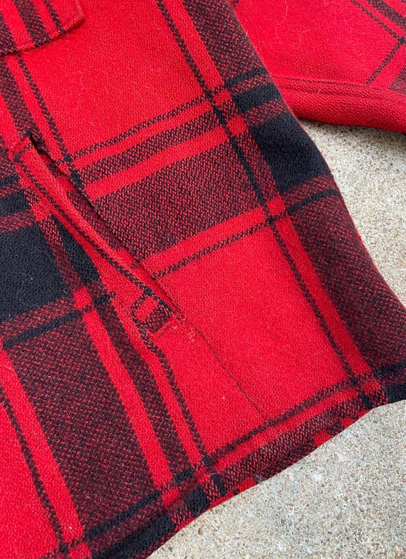 1940s 50s Vintage Red Plaid Wool Zip Front Hunting Ja… - Gem