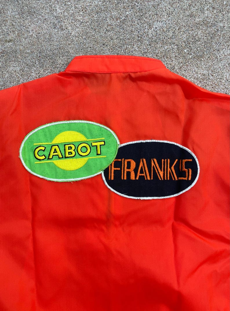 Deadstock 1960s Franks Cabot Oil Rig Patched Nylon Racer Jacket ...