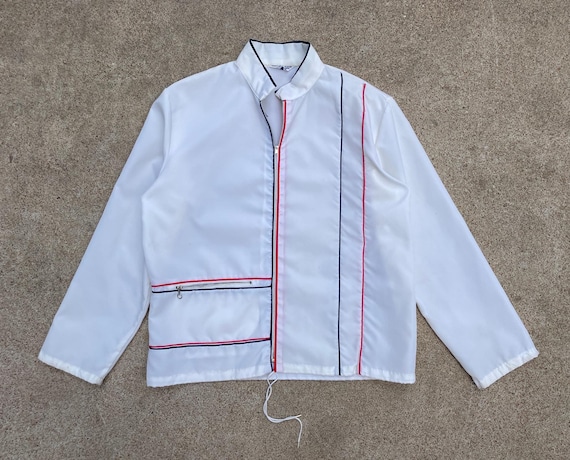 1960s Vintage Japan Made White Nylon Racer Jacket // … - Gem