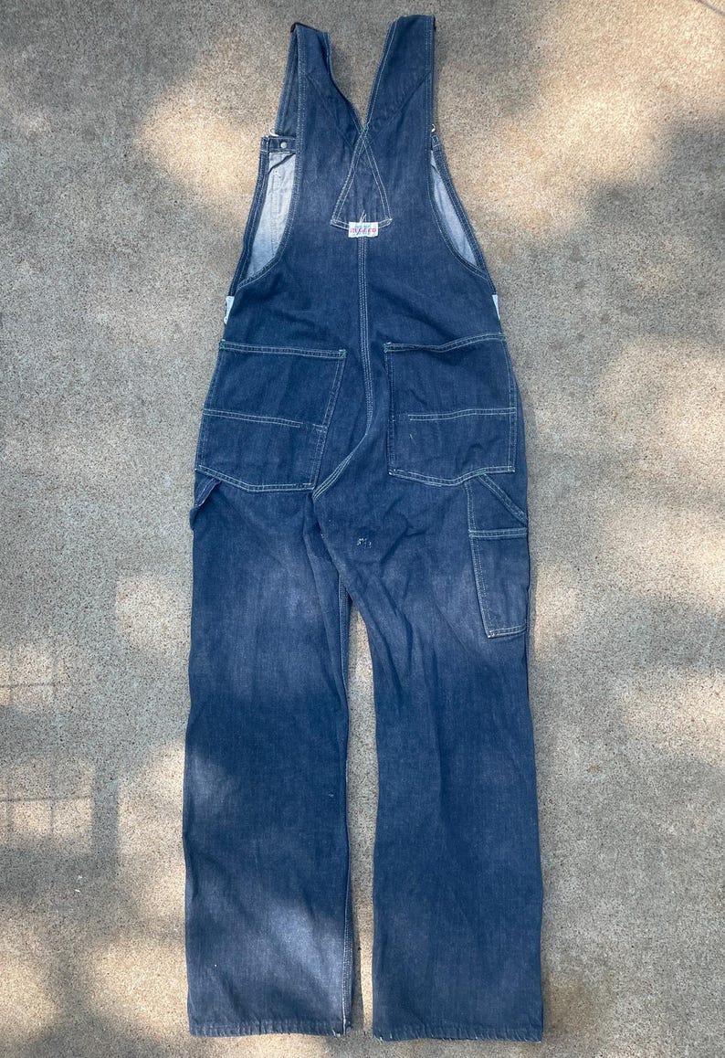 Vintage 1970s Kmart Rugged Patched Denim Overalls // Small // 32x26 ...