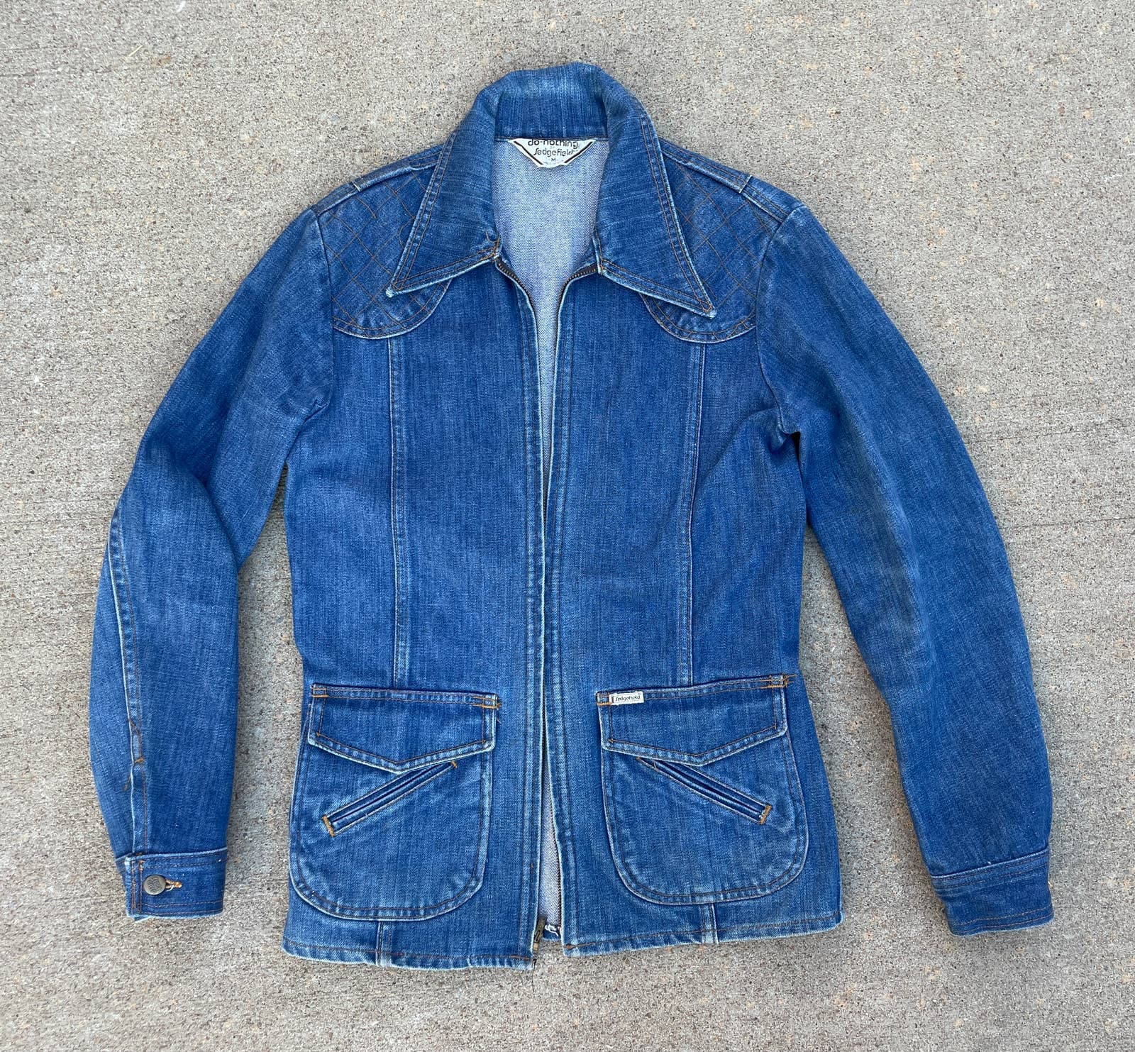 Vintage 1960s 70s 'do-nothing' by Sedgefield Talon Zip Longline Denim ...
