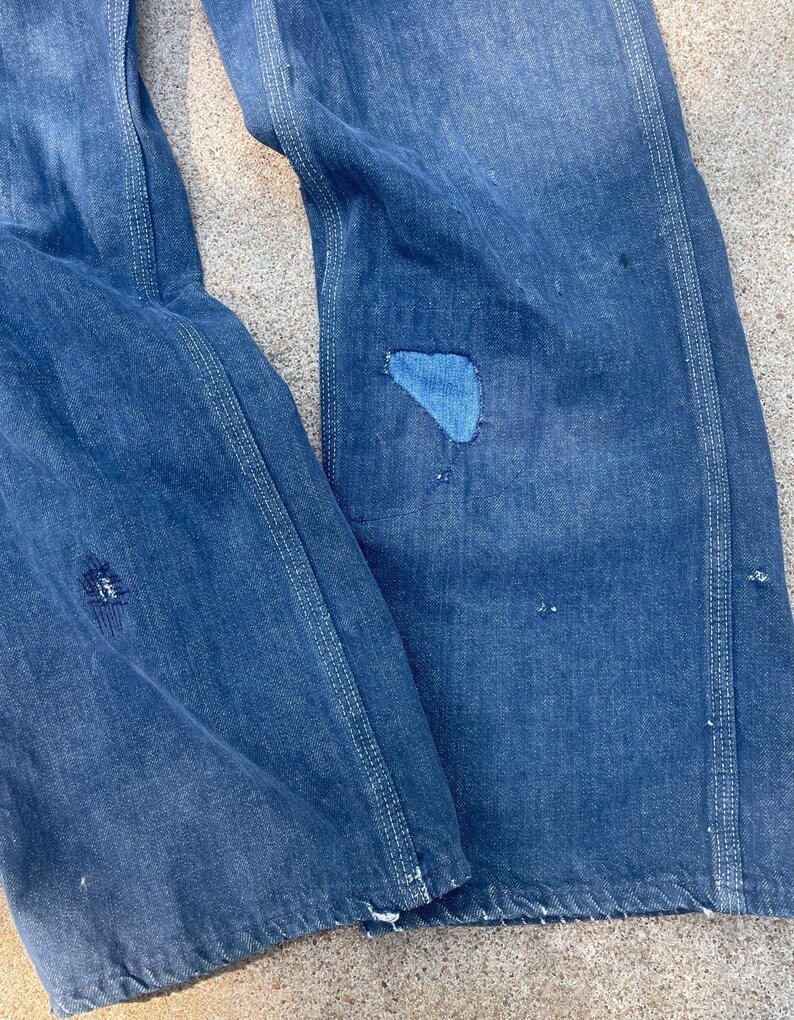 Vintage 1970s Kmart Rugged Patched Denim Overalls // Small // 32x26 ...