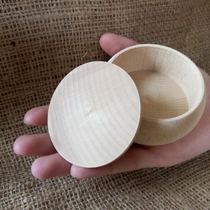 Round Wooden Box with cover 75mm Unfinished Wooden Craft Box | Etsy