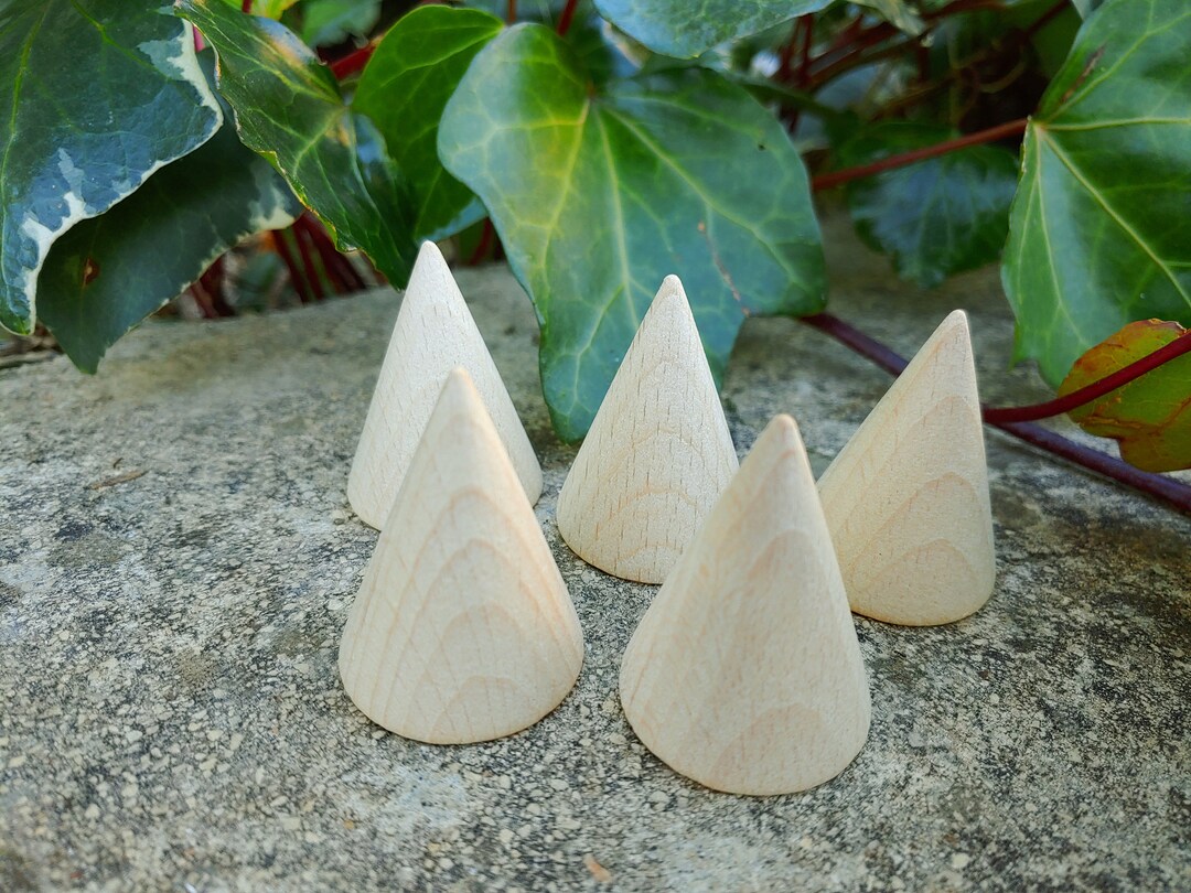 Wooden Cone Set of 5 Medium Wood Cones Natural Eco Friendly - Etsy