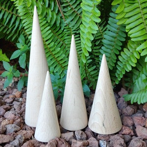 Big Wooden Cones Set of 4 Large Wood Cone Eco Friendly Wooden ...