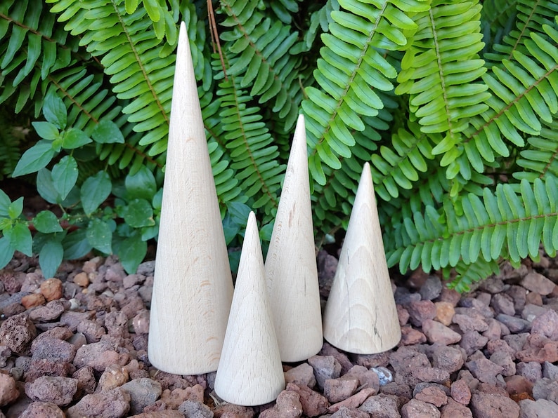 Big Wooden Cones Set of 4 Large Wood Cone Eco Friendly Wooden ...