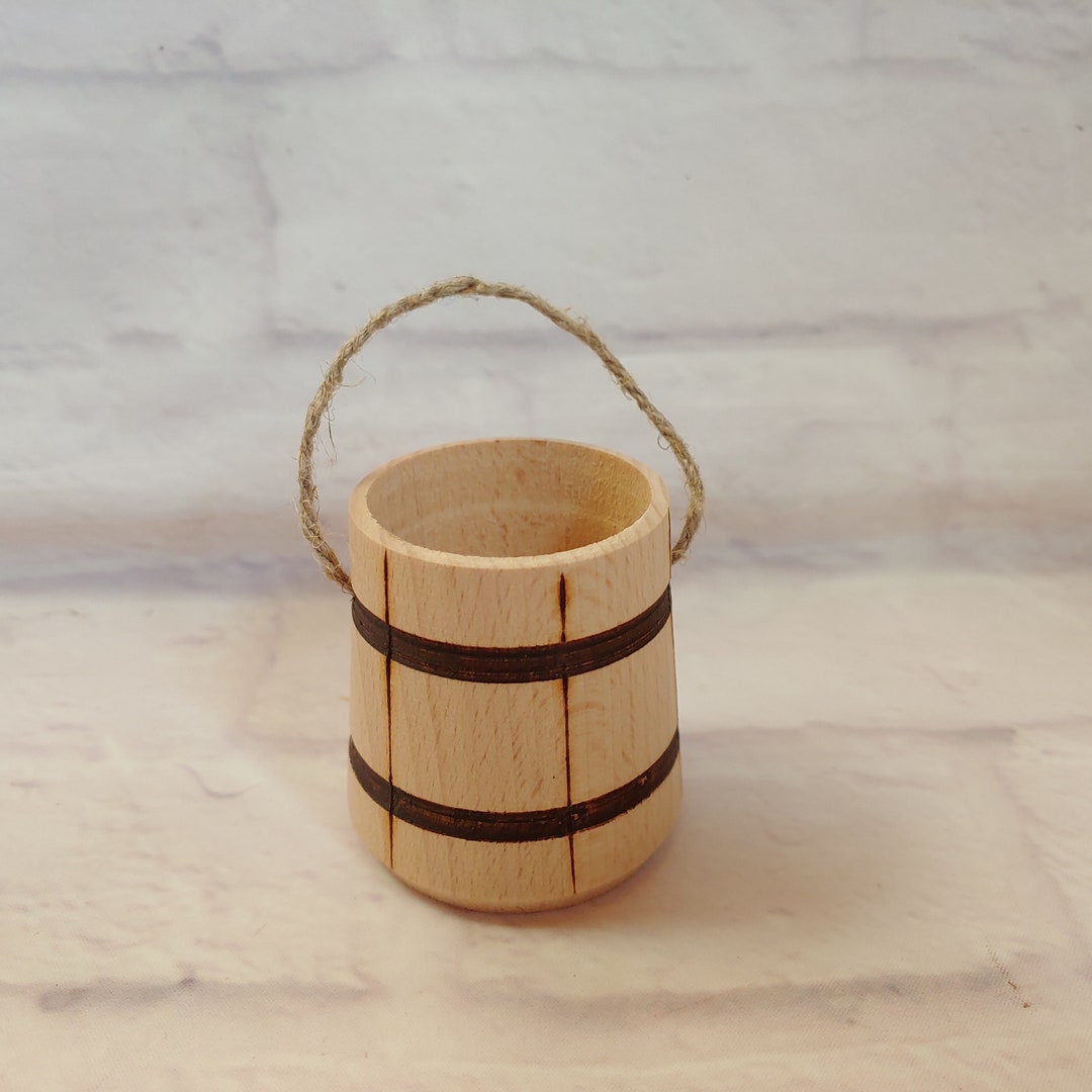 Miniature Bucket, Small Wooden Bucket, Dollhouse Bucket, Mini Buckets ...