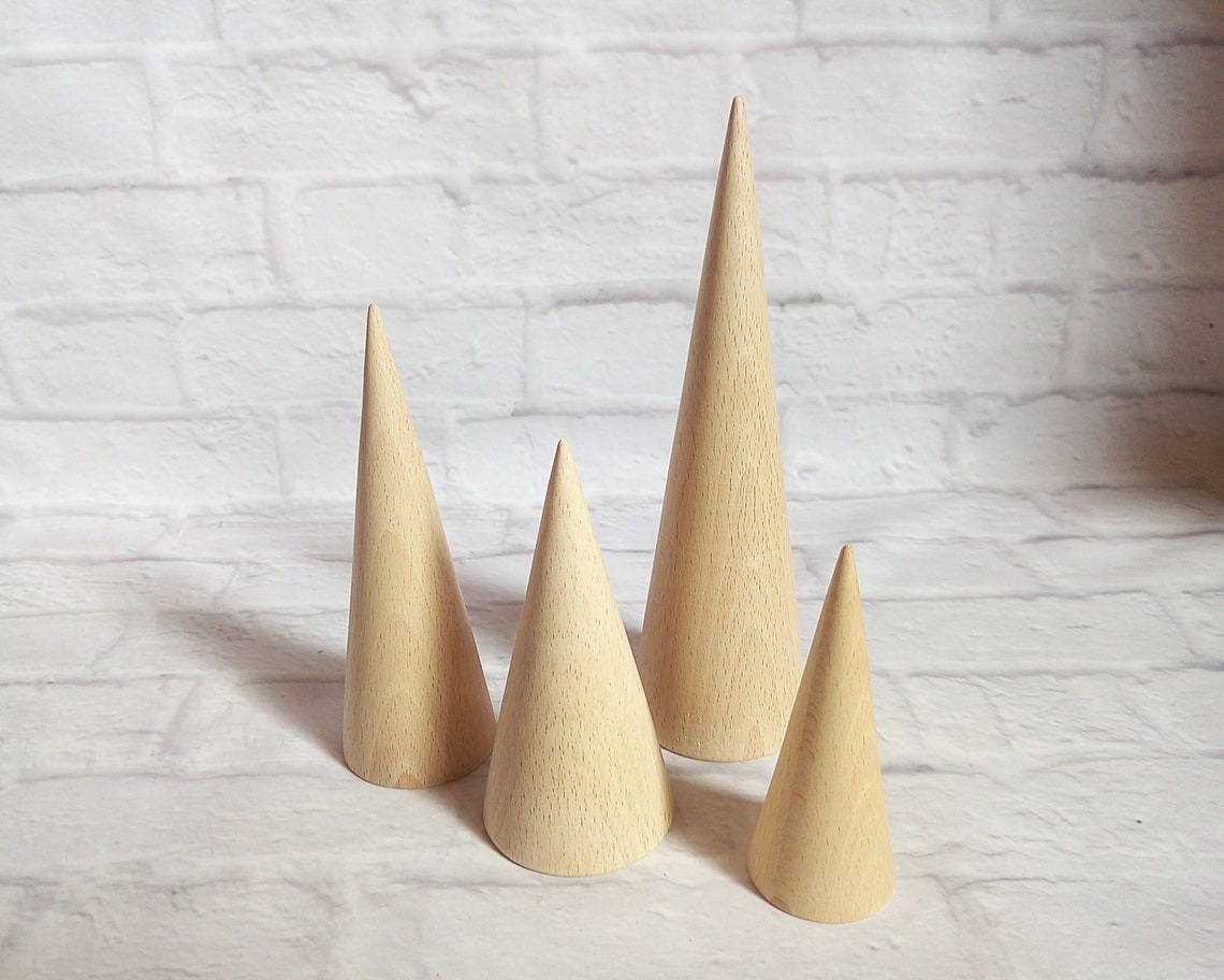 Big Wooden Cones Set of 4 Large Wood Cone Eco Friendly Wooden - Etsy
