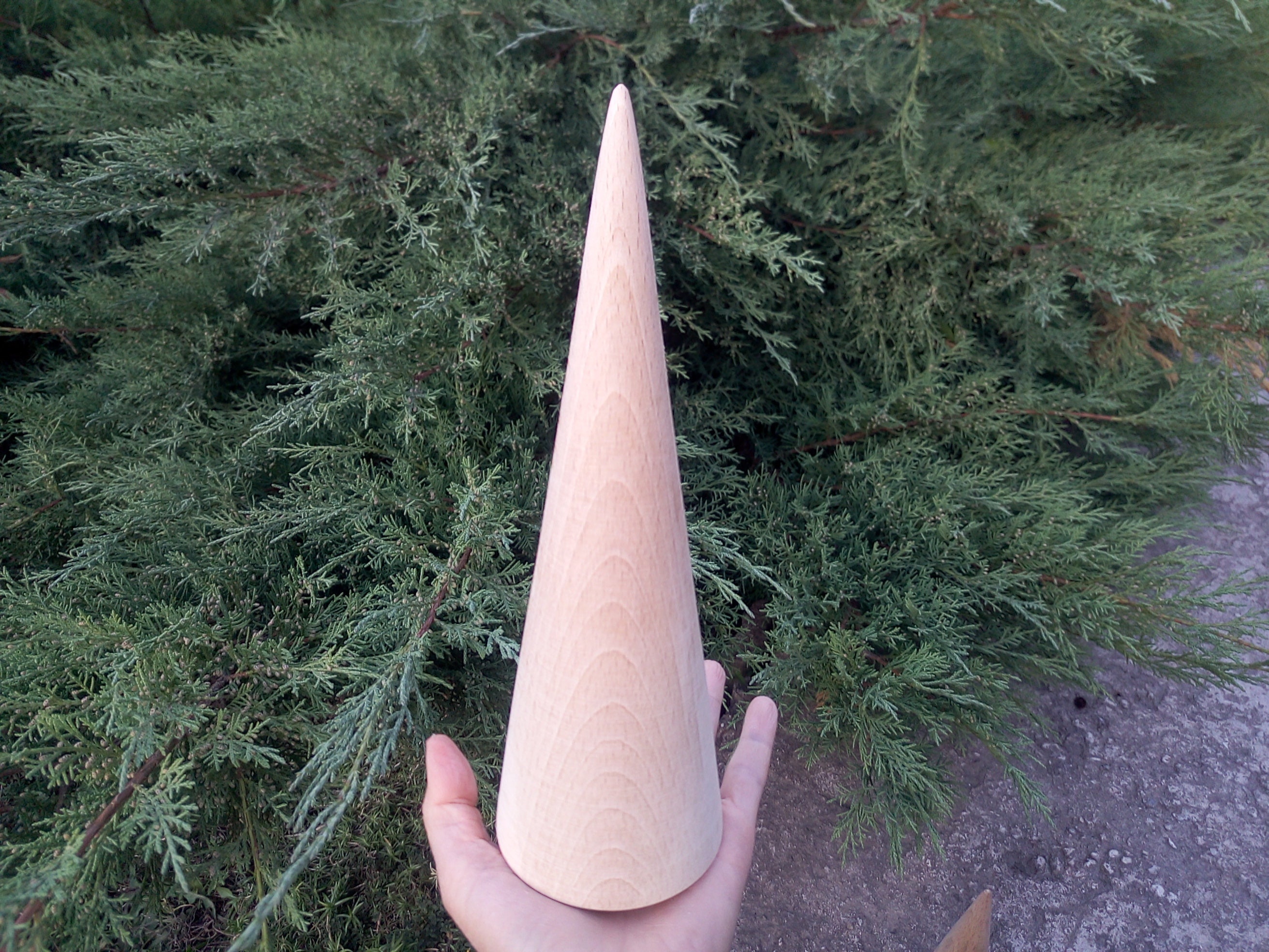 Large Wooden Cone 9 Inch Natural Eco Friendly Wooden Contemporary ...
