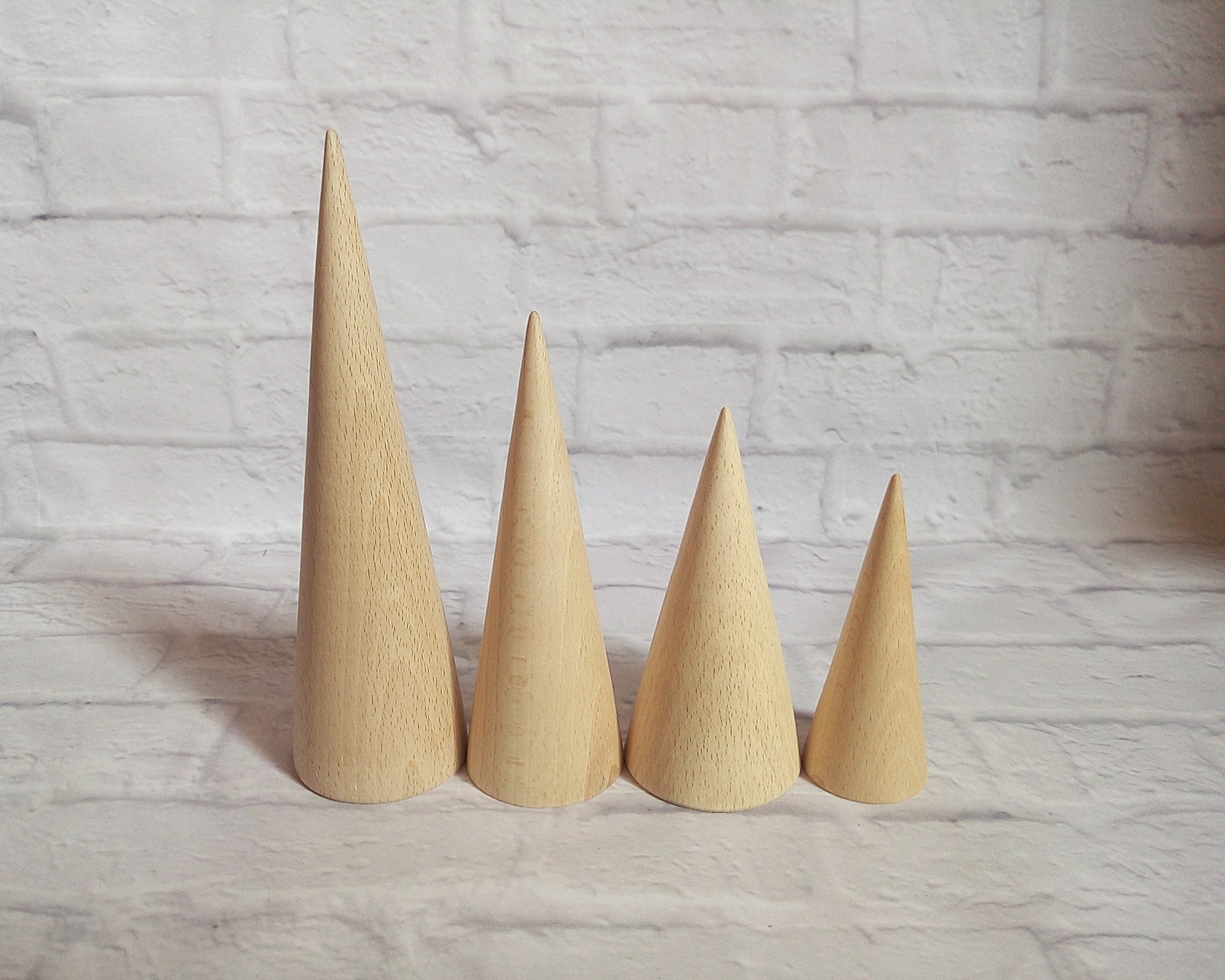 Big Wooden Cones set of 4 Large wood cone Eco friendly Wooden | Etsy