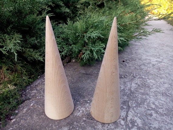 Large Wooden Cone 9 Inch Natural Eco Friendly Wooden - Etsy