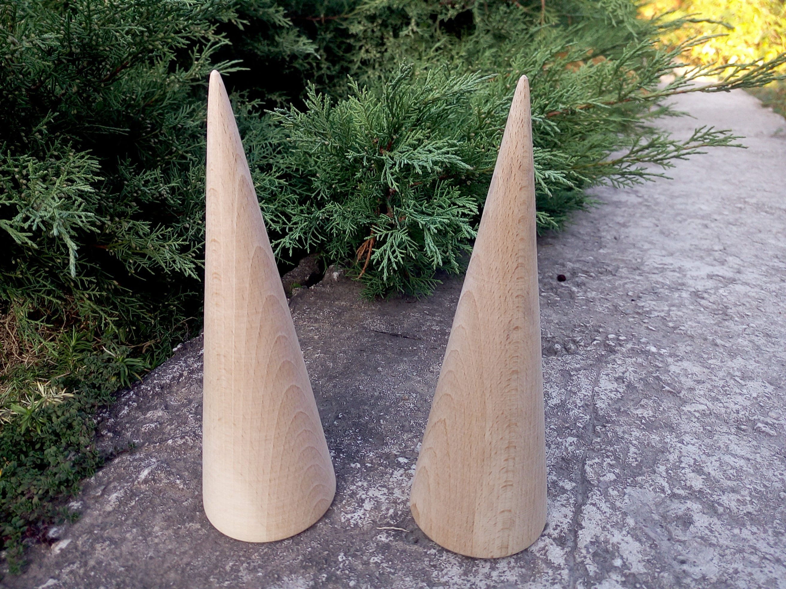 Large Wooden Cone 9 Inch Natural Eco Friendly Wooden Contemporary ...