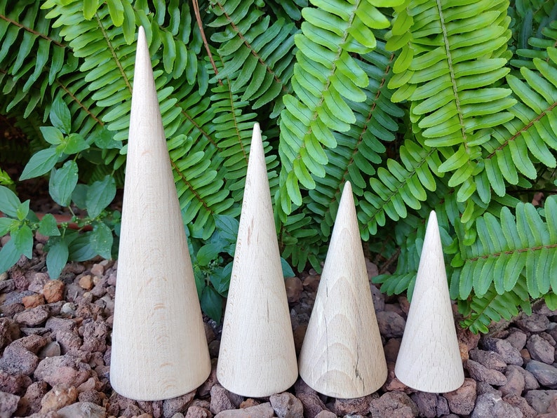 Big Wooden Cones Set of 4 Large Wood Cone Eco Friendly Wooden ...