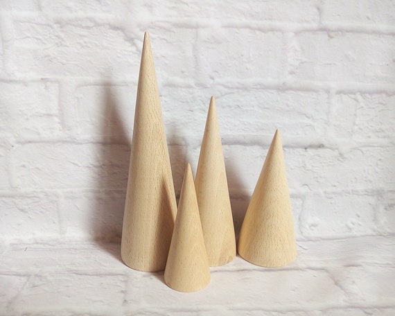 Big Wooden Cones Set of 4 Large Wood Cone Eco Friendly Wooden - Etsy