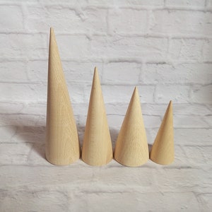 Big Wooden Cones Set of 4, Modern Christmas Tree, Eco-friendly Natural ...