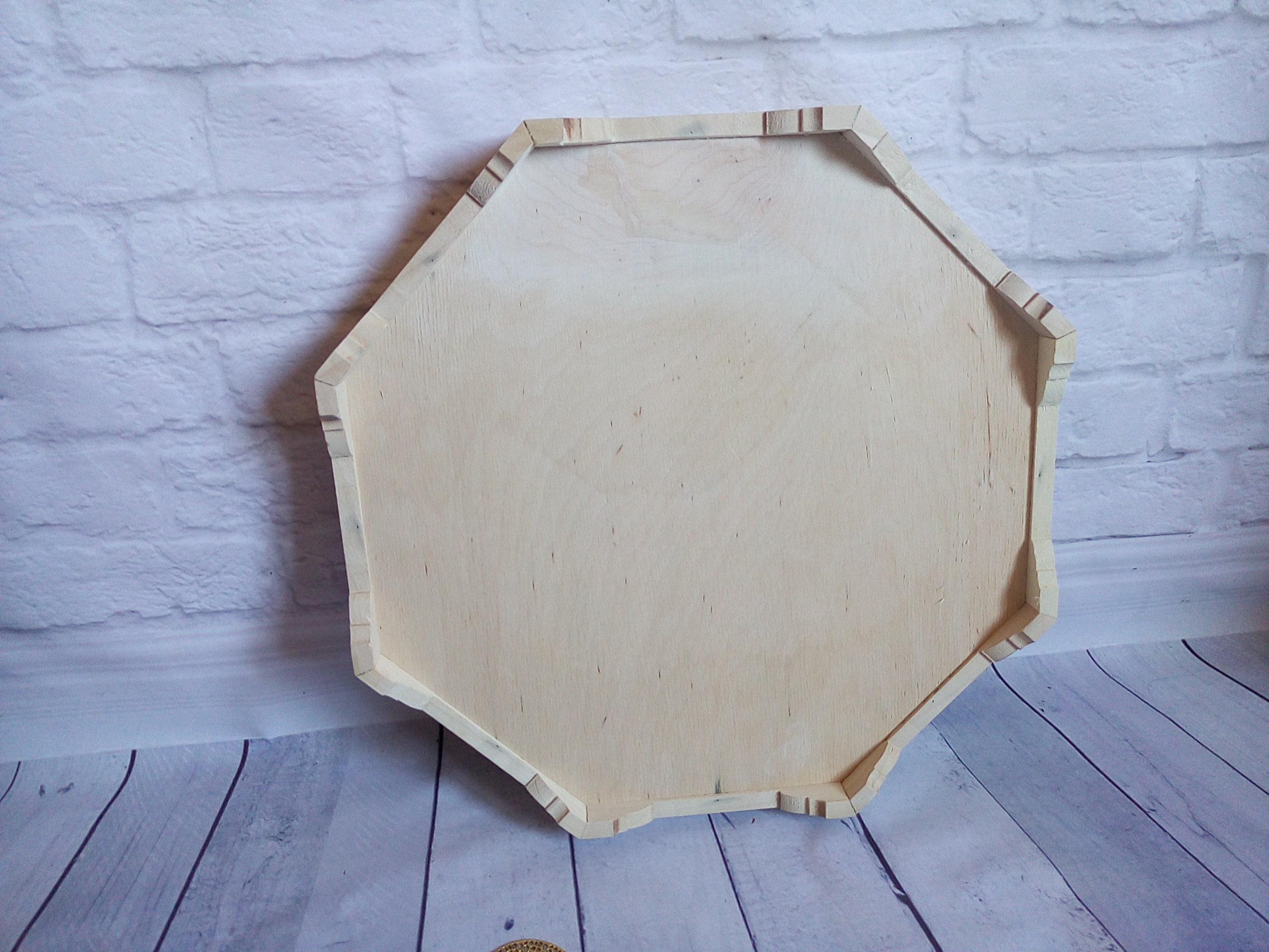 Hexagonal Serving Tray Unfinished Large Wooden Coffee Table | Etsy