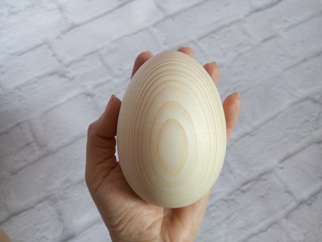 4 Inch Big Wooden Eggs Easter, Unfinished Large Wood Egg for Crafts, Unpaited Easter Eggs, Eco ...