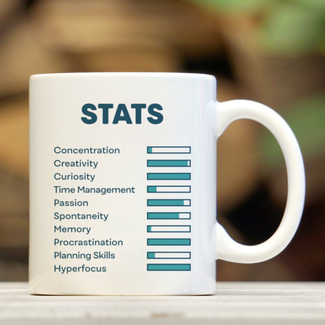 ADHD Mug ADHD Stats Neurodiversity ADHD Adult Ceramic Mug - Etsy