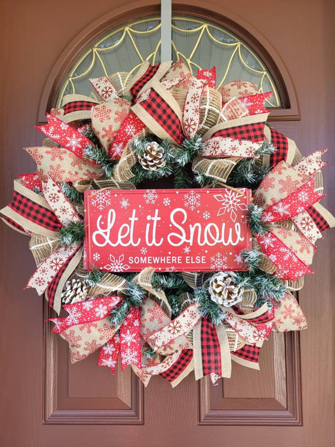 Winter Wreath, Let It Snow Wreath, Black and Silver Wreath, All Winter ...