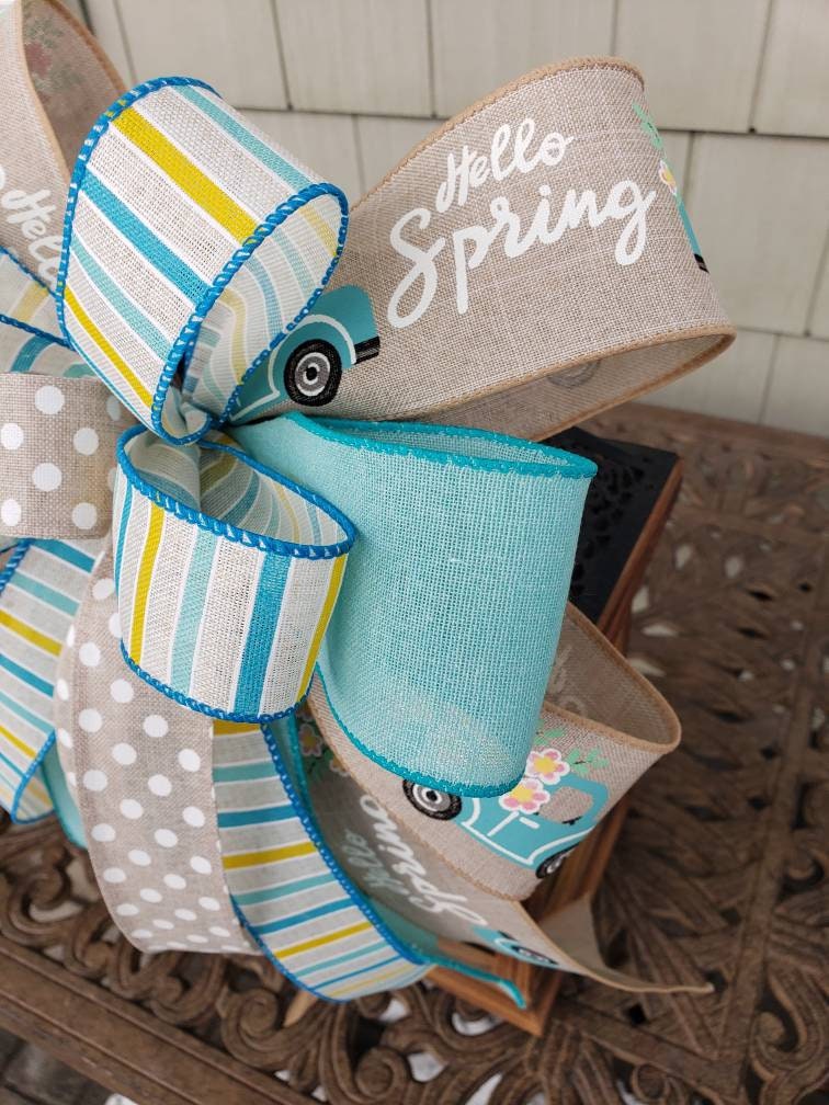 Spring Bow Farmhouse Bow With Tails Easter Wreath Bow Bow | Etsy