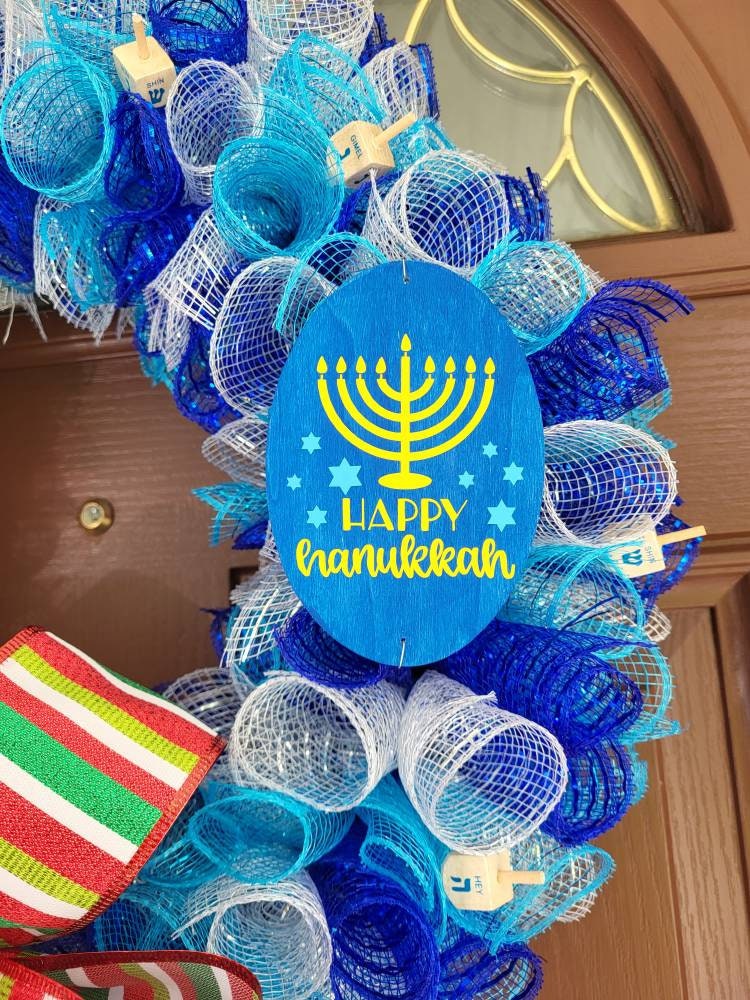 Chrismukkah, Christmas Hanukkah Wreath, Hanukkah Christmas Decor ...