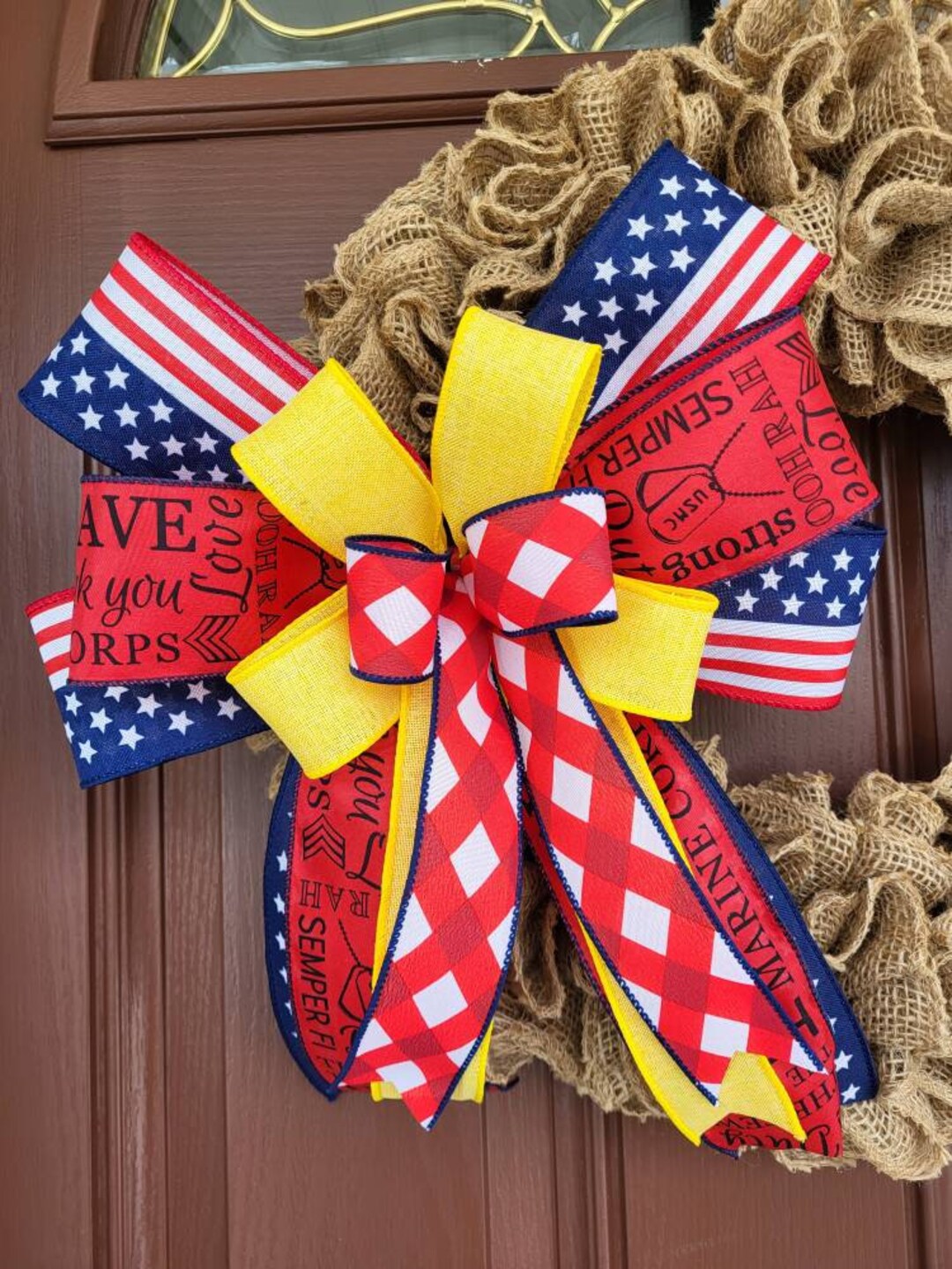 Marine Bow for Wreath, Deployment Bow, Marine Corps Wreath Bow ...