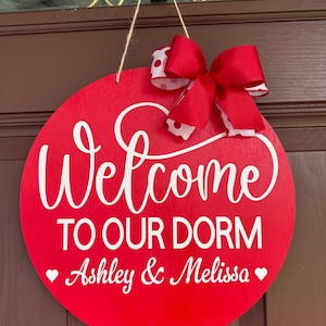 Personalized Dorm Door Sign, College Dorm Hanger, Welcome to Our Dorm ...