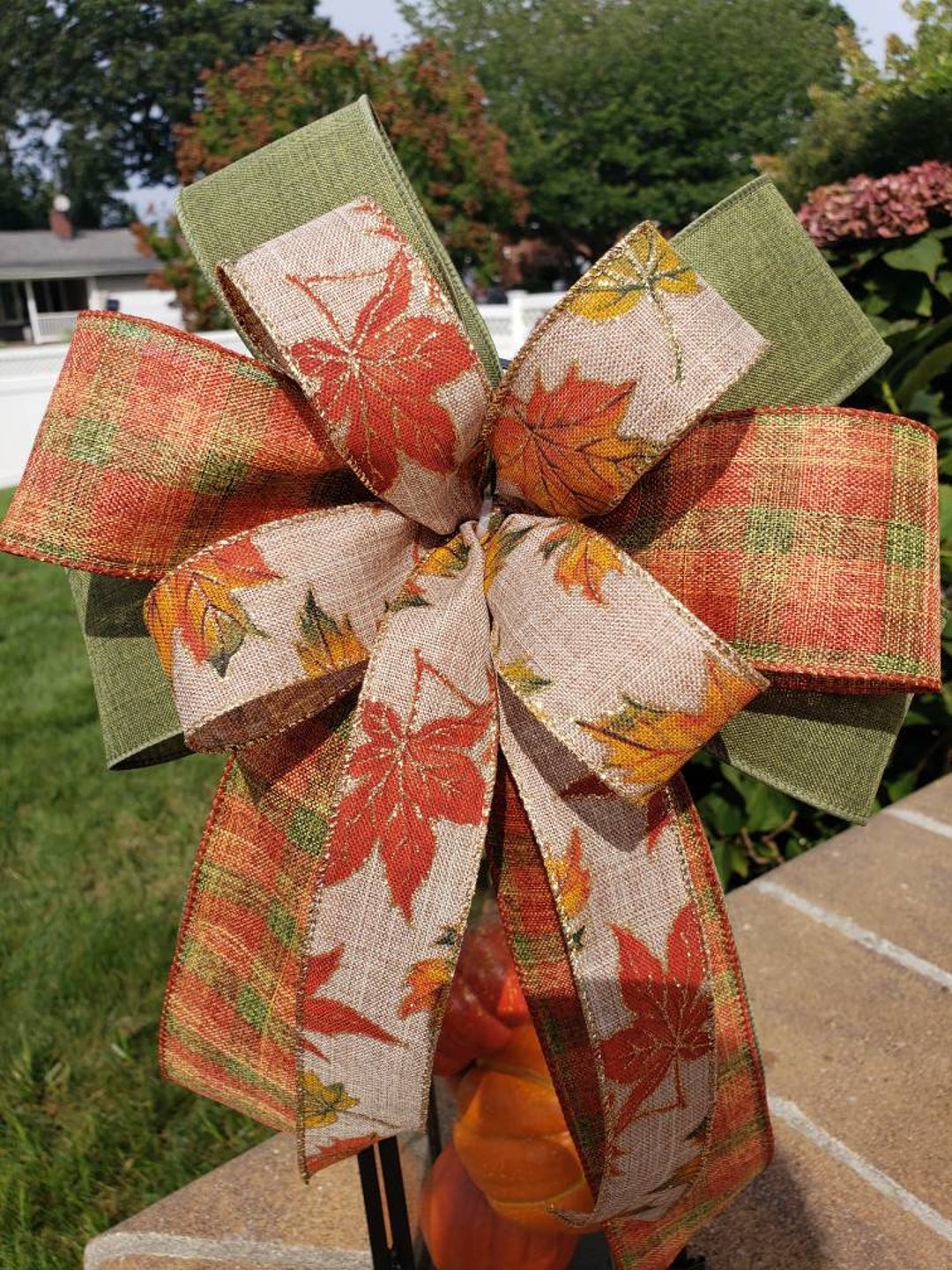 Fall Bow, Wreath Bow, Fall Decor, Autumn Decor, Fall Lantern Bow, Fall ...