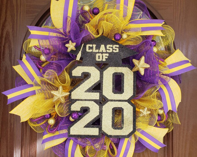 Graduation Wreath, Graduation Decoration, Graduation Party Decor, Class ...