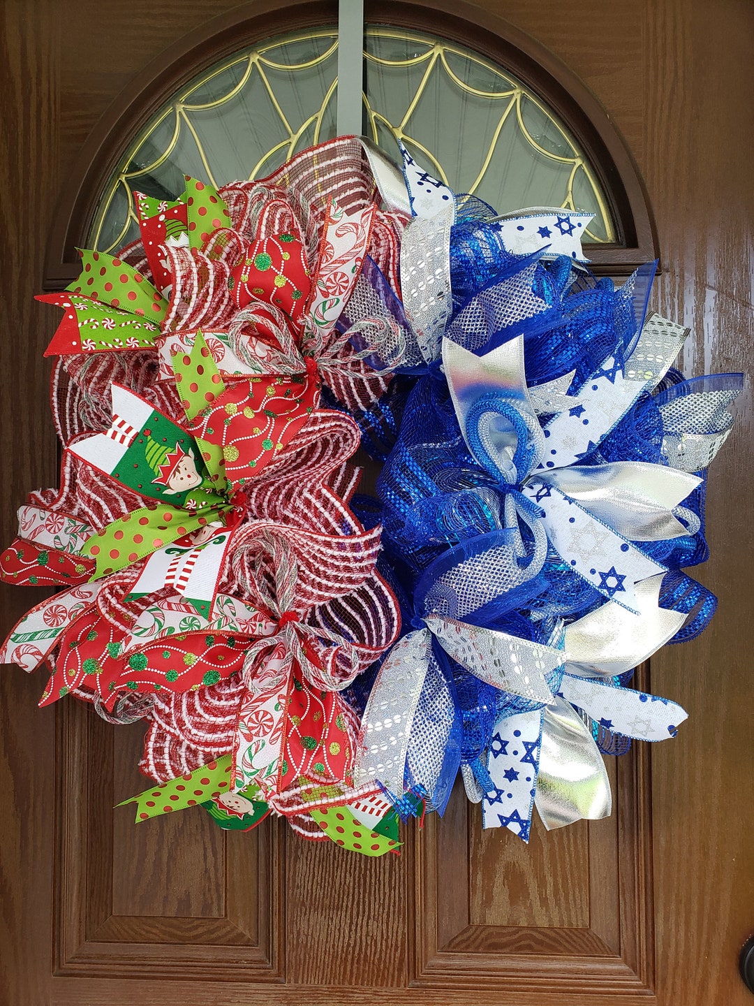 Chrismukkah, Christmas Hanukkah Wreath, Interfaith Holiday Wreath ...