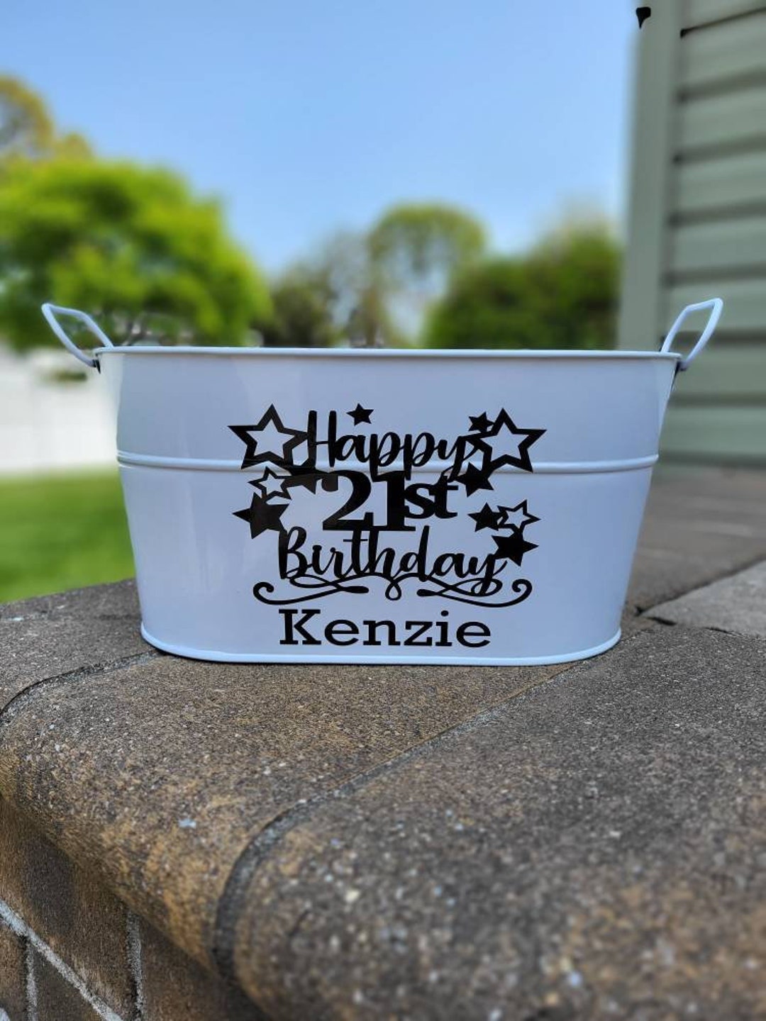 21st Birthday Gift, 21st Birthday Gift Basket, Personalized Metal ...