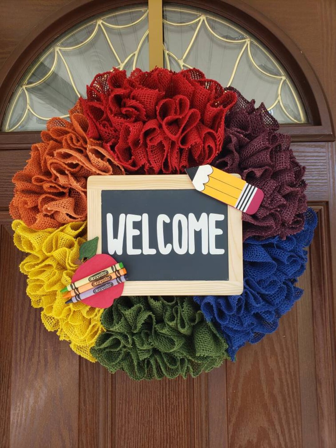 Teacher Wreath for Classroom Door, Back to School Wreath, Teacher ...
