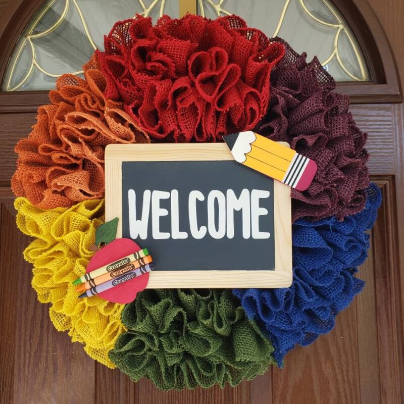 School Wreath - Etsy
