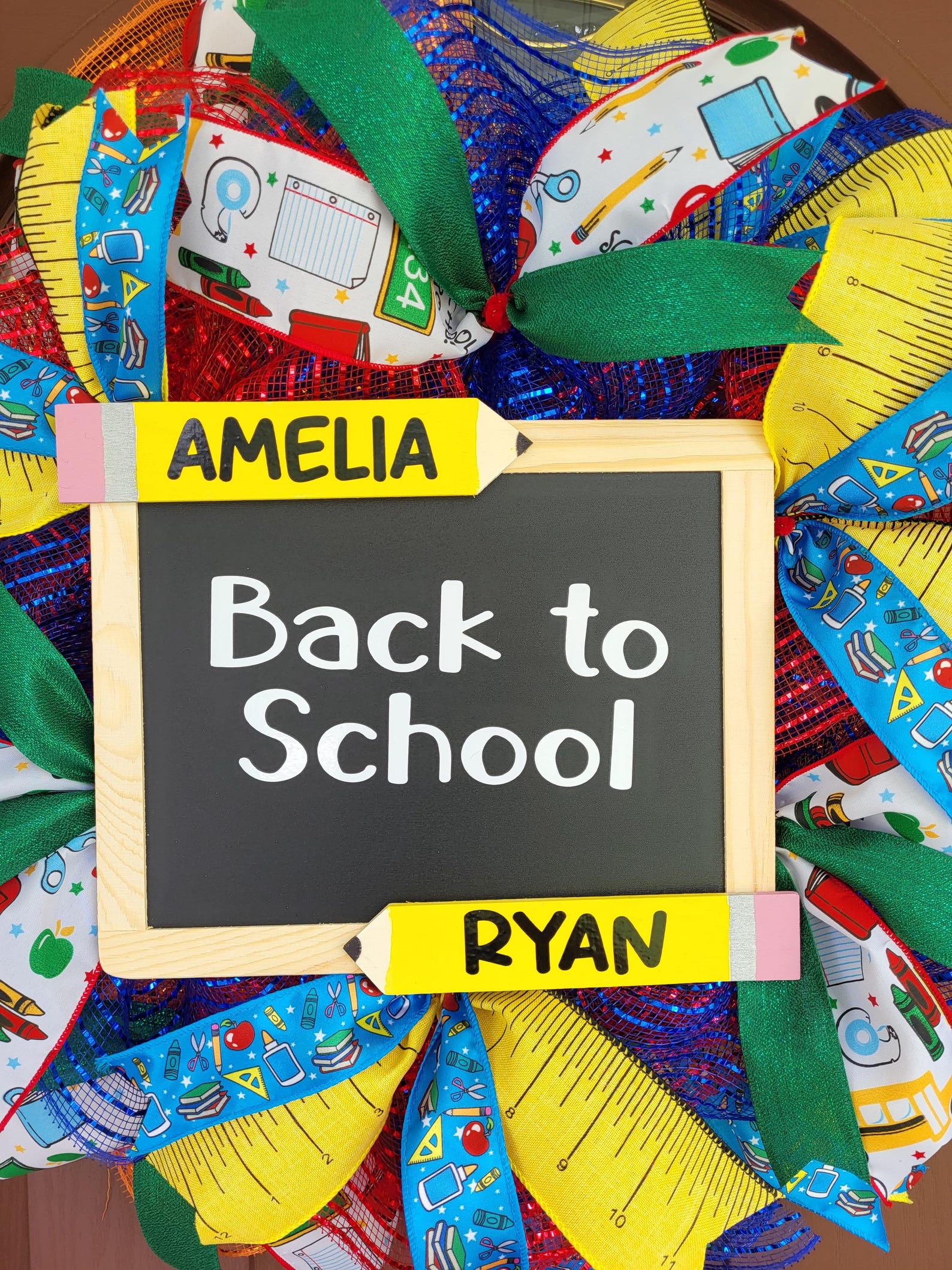 Back to School Wreath, School Wreath for Front Door, Personalized ...