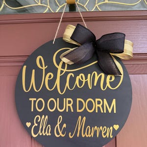 Personalized Dorm Door Sign, College Dorm Hanger, Welcome to Our Dorm ...