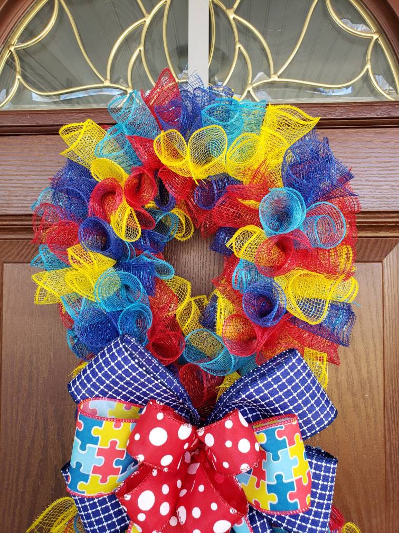 Autism Wreath Autism Acceptance Autism Awareness Wreath - Etsy