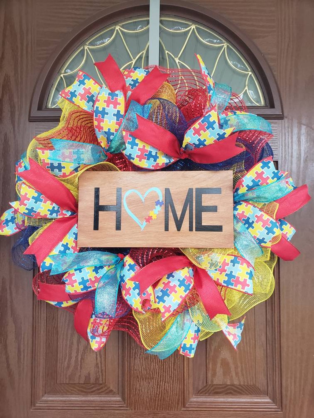 Autism Wreath Autism Acceptance Autism Awareness Wreath - Etsy