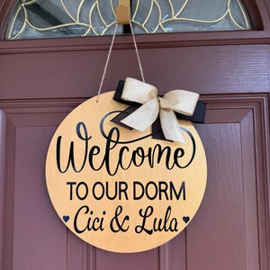 Personalized Dorm Door Sign, College Dorm Hanger, Welcome to Our Dorm ...