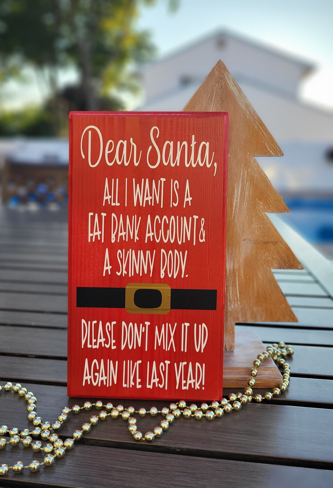 Christmas Sign, Dear Santa Sign, Funny Holiday Sign, Holiday Wall Sign ...