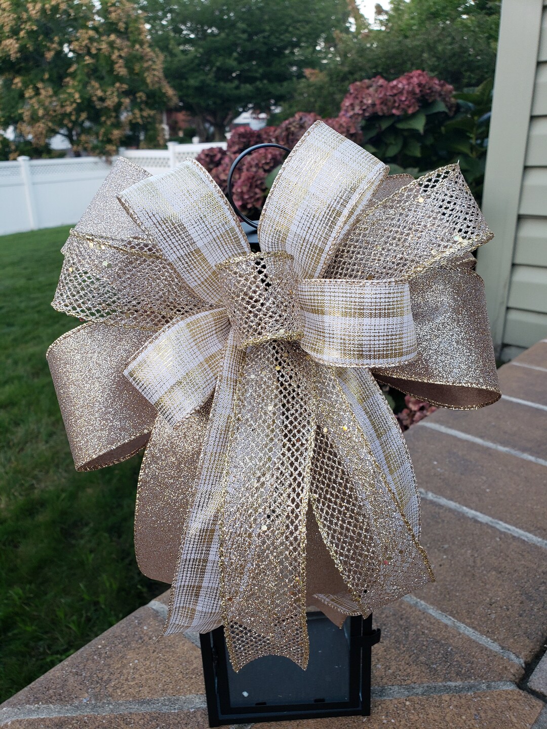 Gold Bow, Childhood Cancer Awareness Bow, Bow for Wreath, Gold ...