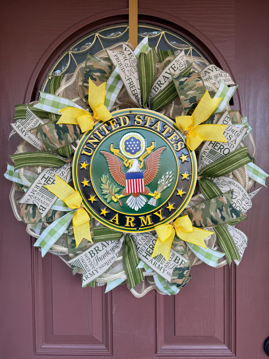 Army Wreath, Wreaths for Front Door, Military Wreath, Army Door Decor ...