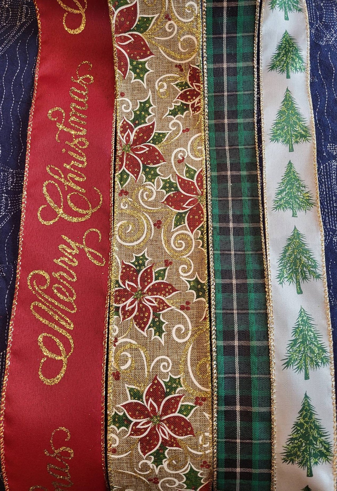 Christmas Ribbon Bundle, Wired Ribbon, Christmas Ribbon Set, Ribbon Kit ...