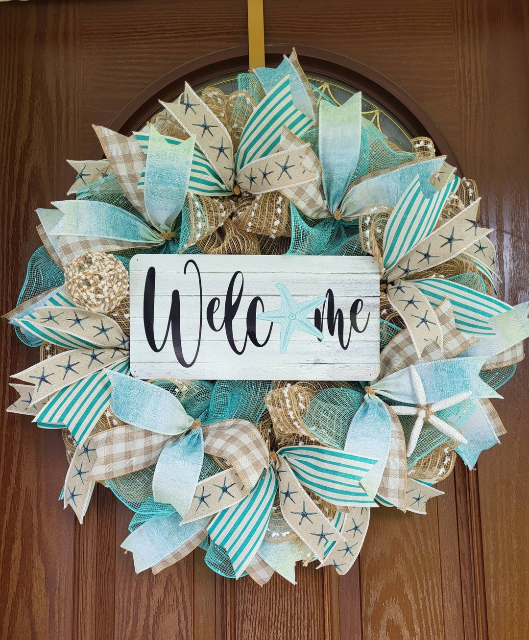 Wreath for Front Door, Nautical Wreath, Shell Wreath, Front Door Wreath ...