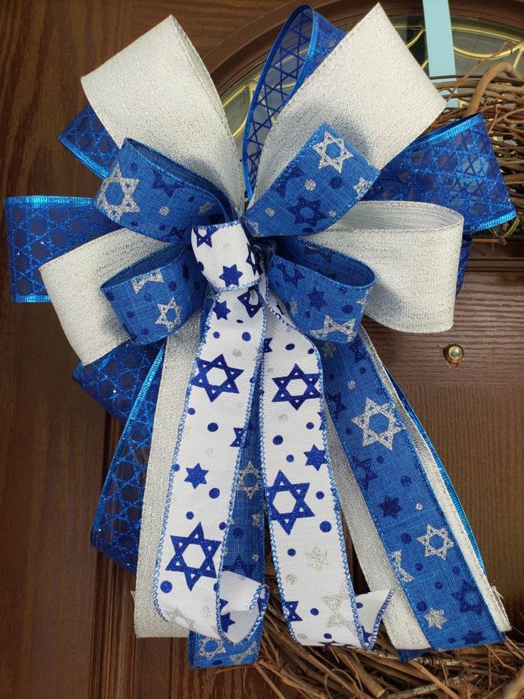 Passover Bow, Hanukkah Decor, Hanuakkh Decoration, Hanukkah Bow, Bow ...