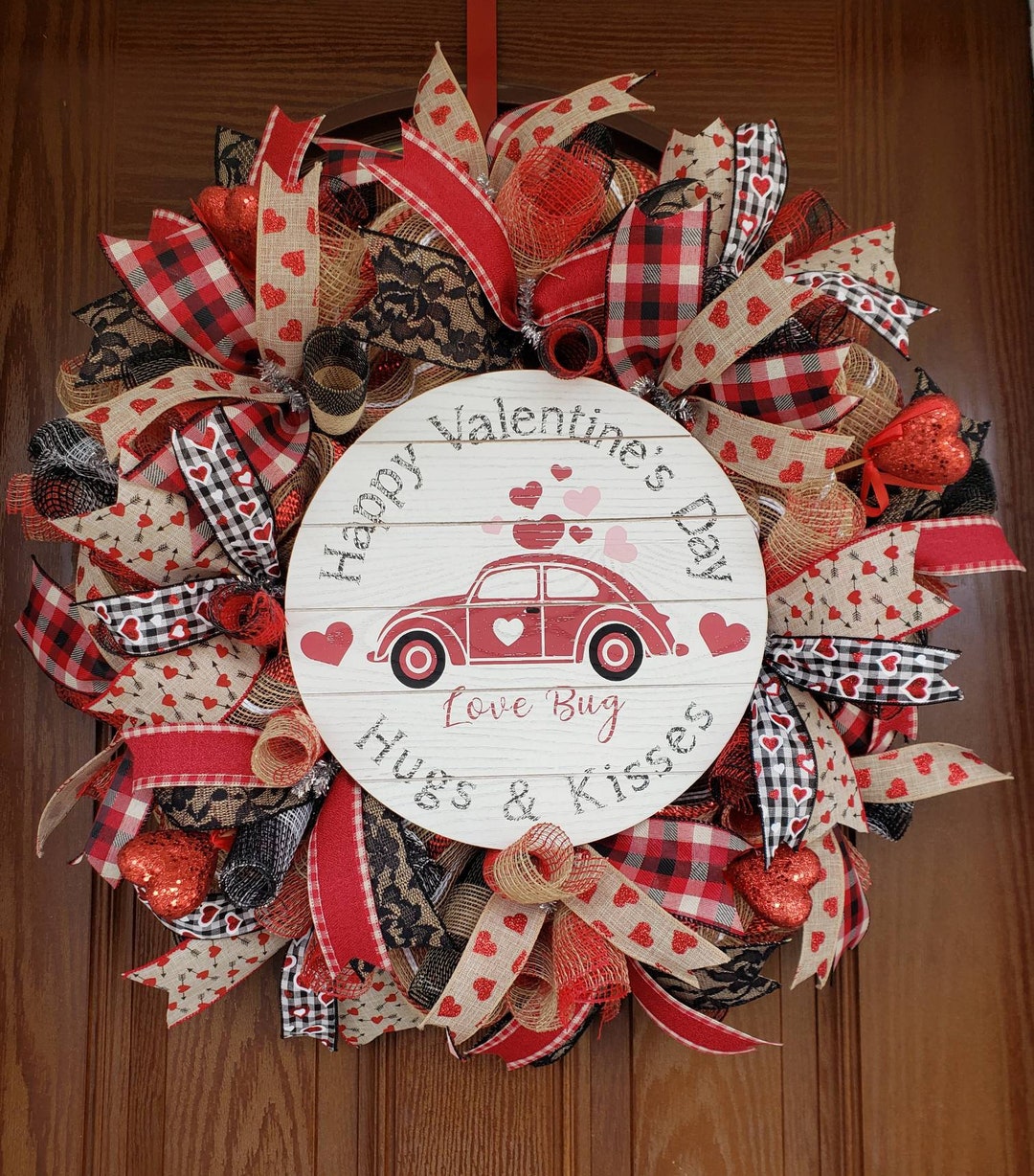 Couronne de la Saint-Valentin, couronne rouge et noire de la Saint ...