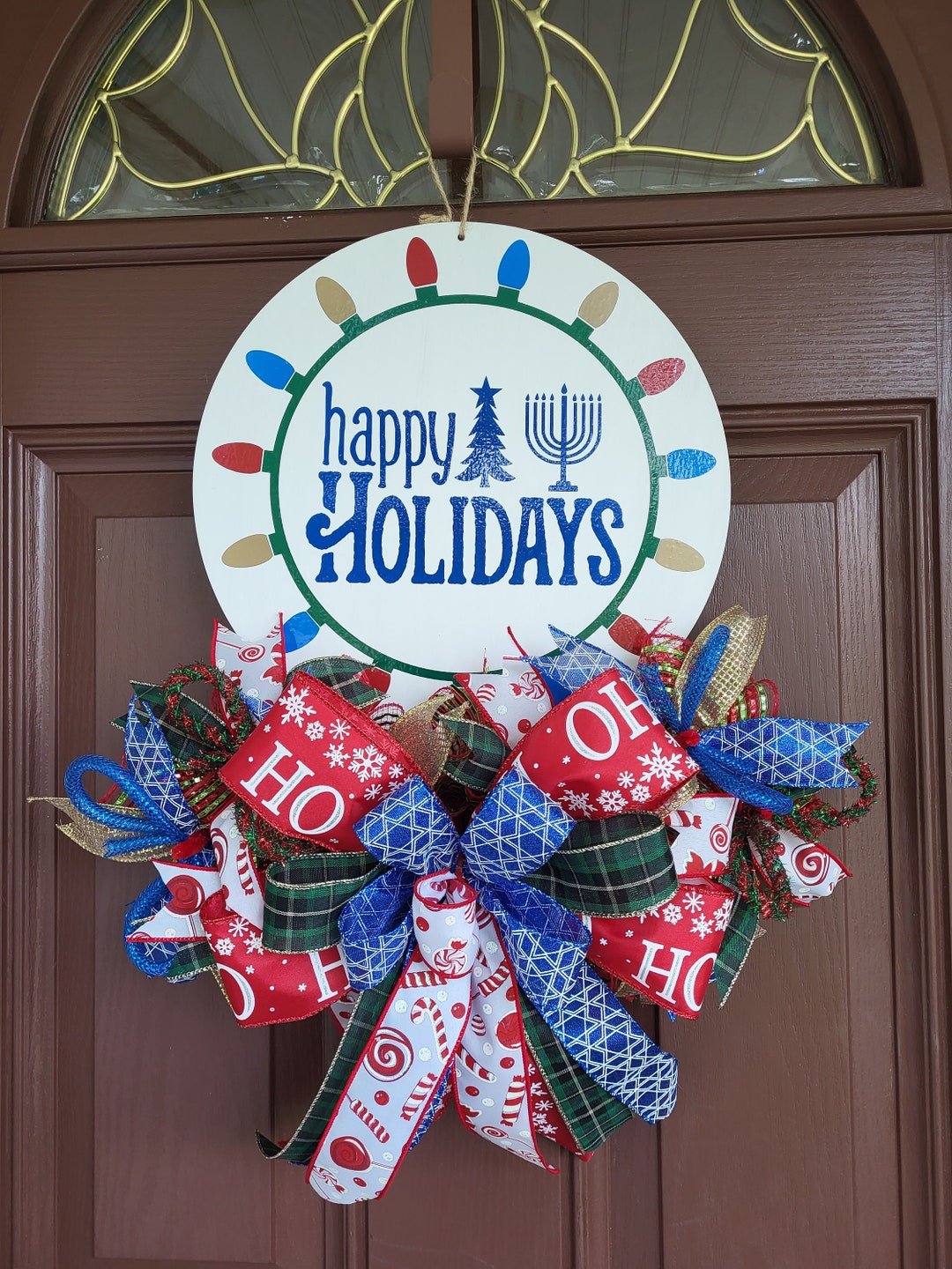 Chrismukkah, Christmas Hanukkah Wreath, Hanukkah Christmas Decor ...